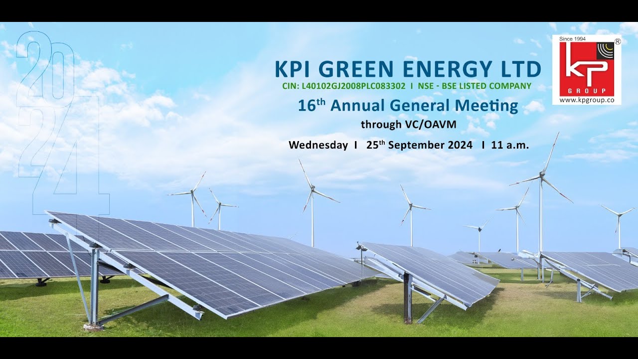 Live Broadcast | 16th Annual General Meeting | KPI Green Energy Ltd ...