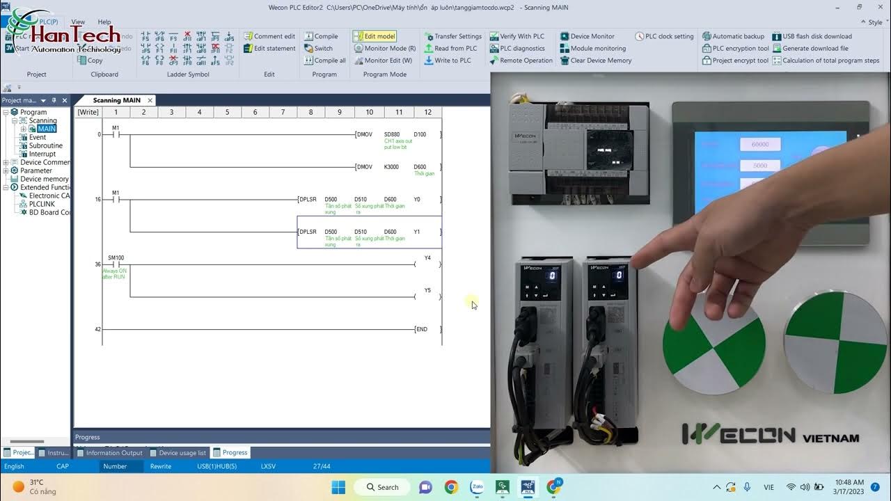 Lệnh phát xung DPLSR trên PLC Wecon - Phần 5 - YouTube