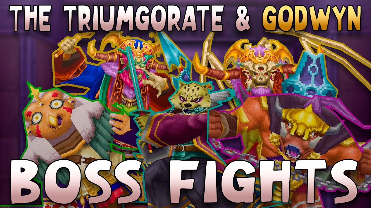 Dragon Quest IX (DQ9): The triumgorate & King Godwyn BOSS Fights - YouTube