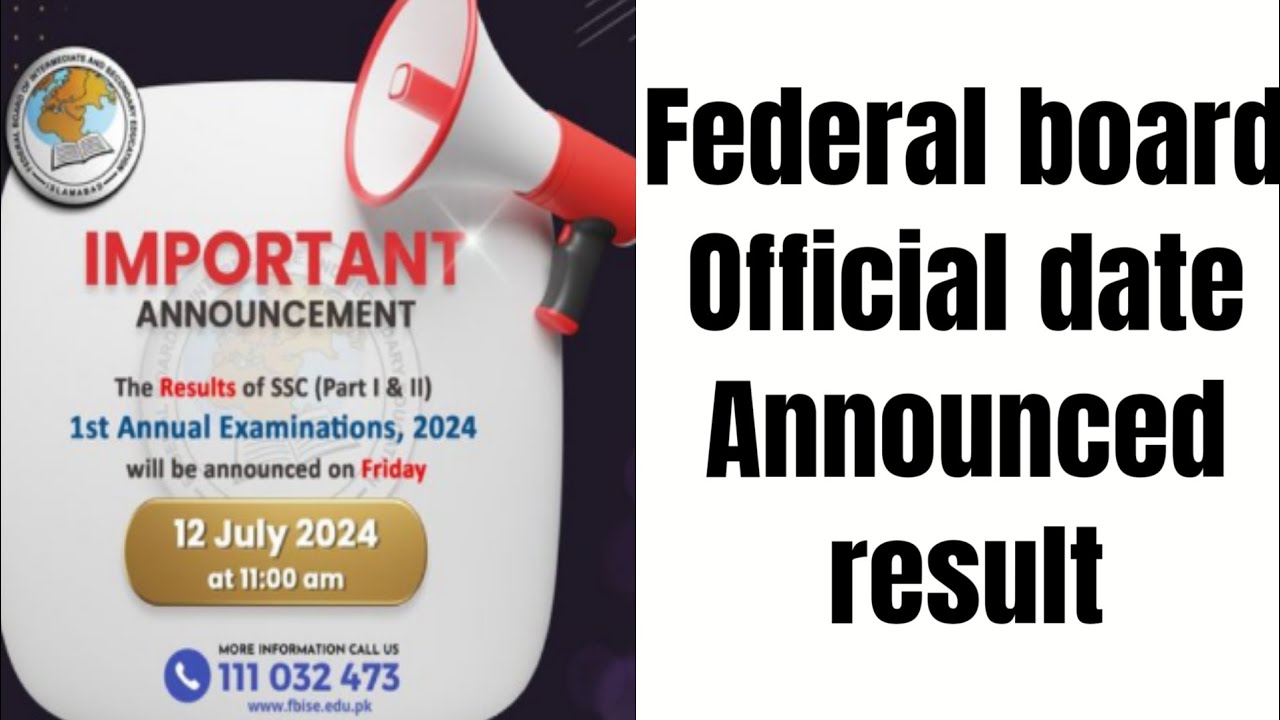 Federal board 2024 Result official date Announced by federal board ...