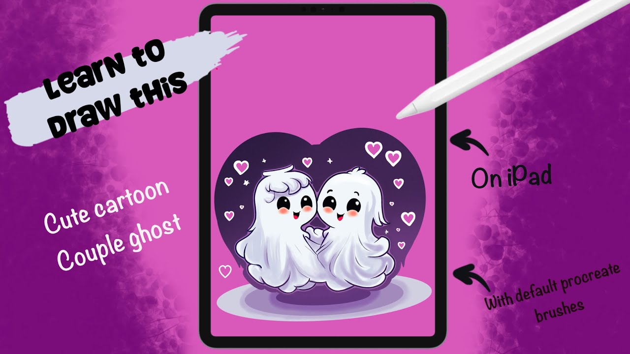 Learn to Draw Cartoon Ghost Couple in Procreate | Easy tutorial for beginners | #coupledrawing ...