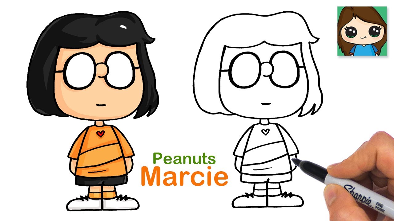 How to Draw Marcie | Peanuts - YouTube