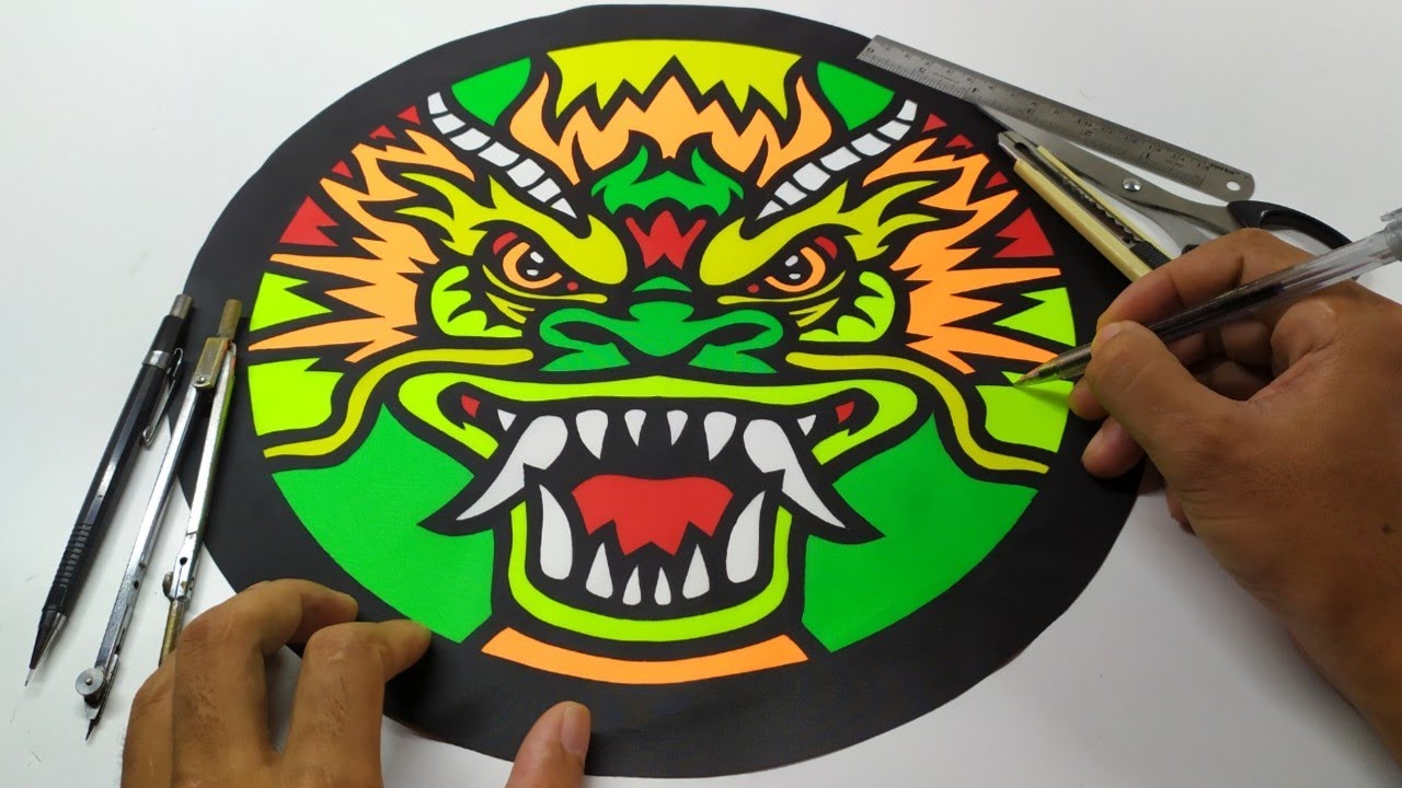 MEMBUAT MOTIF LAYANGAN NAGA #19 | KEPALA NAGA - YouTube