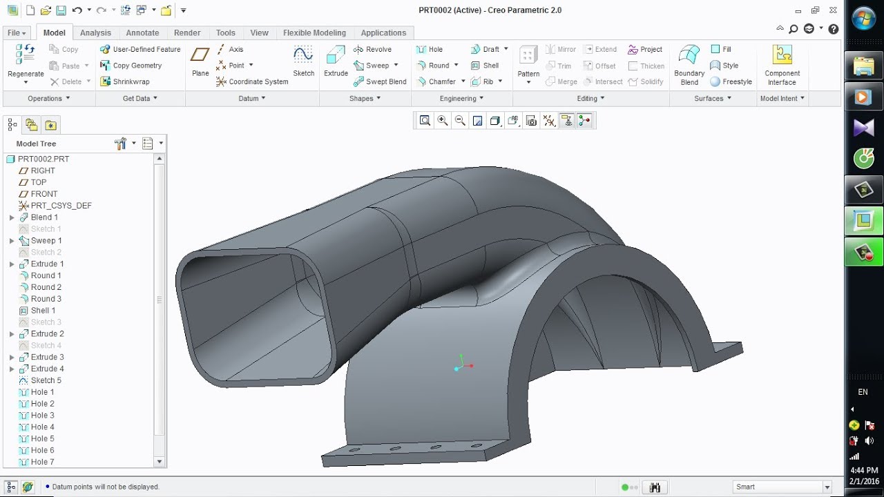 Creo Parametric: Exsercise 3 - YouTube
