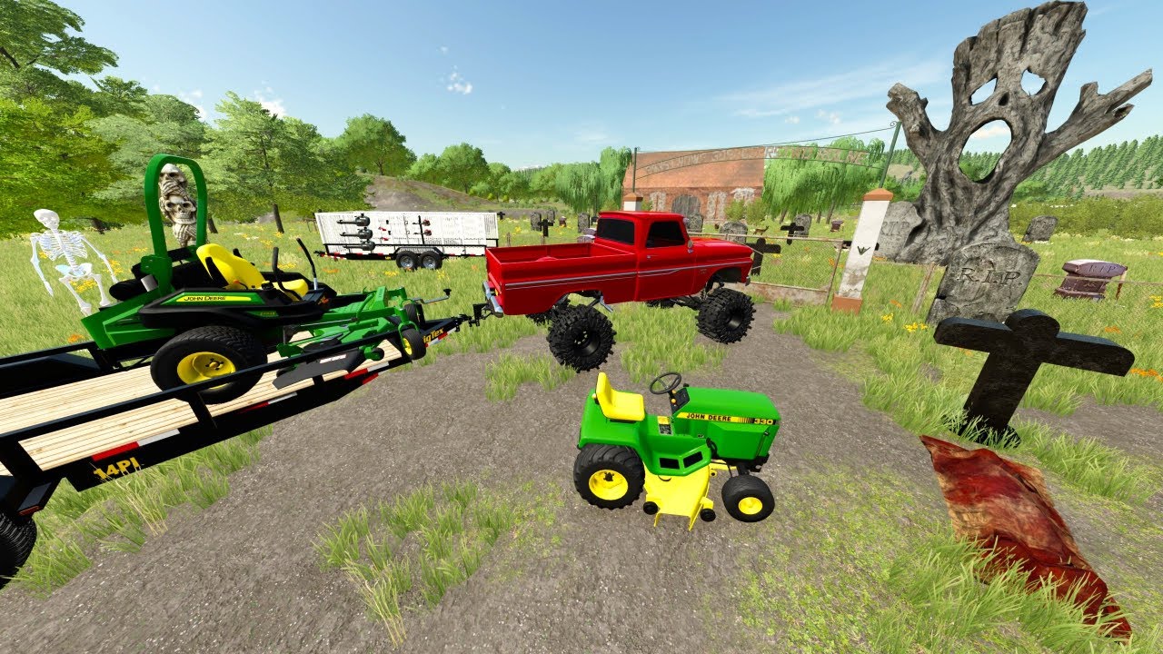 Mowing Abandoned Cemetary and Mansion | Farming Simulator 22 - YouTube