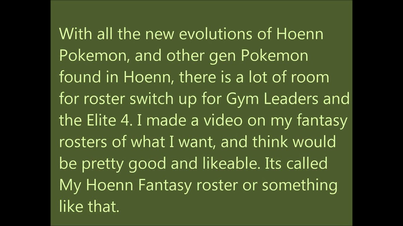 10 things that I want from a Pokemon Hoenn remake - YouTube