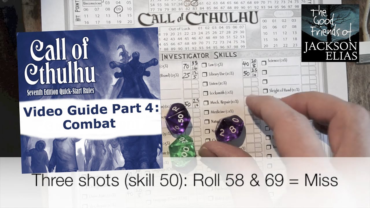Call of Cthulhu Quick-Start Rules: Part 4 Combat - YouTube