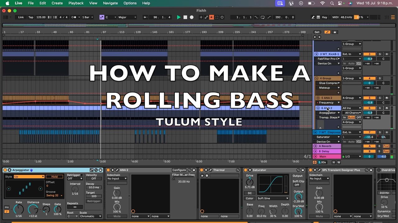HOW TO MAKE A TULUM STYLE ROLLING BASS [Tulum Music Academy] FREE CLASS ...