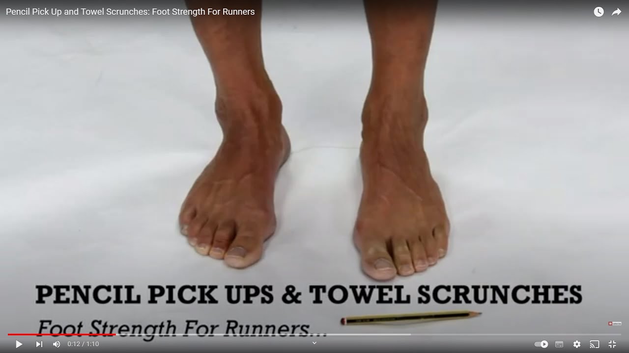 Pencil Pick Up and Towel Scrunches: Foot Strength For Runners - YouTube