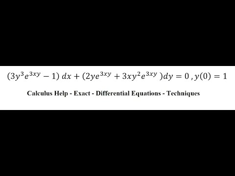 Calculus: Exact - Differential Equations - (3y^3 e^3xy-1) dx+(2ye^3xy ...