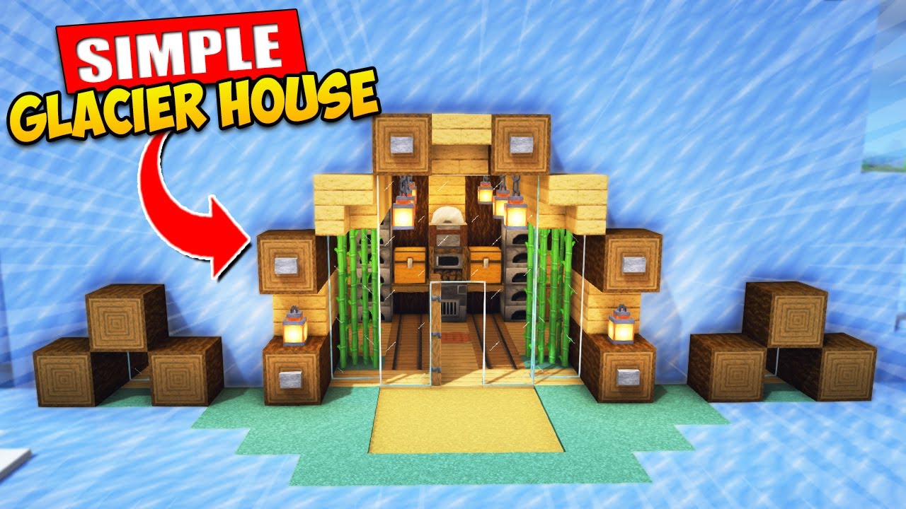 Minecraft | How to Build a Icy Glacier Survival House | Tutorial - YouTube