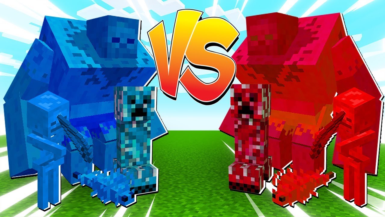 WATER MOBS VS VUUR MOBS IN MINECRAFT! - YouTube