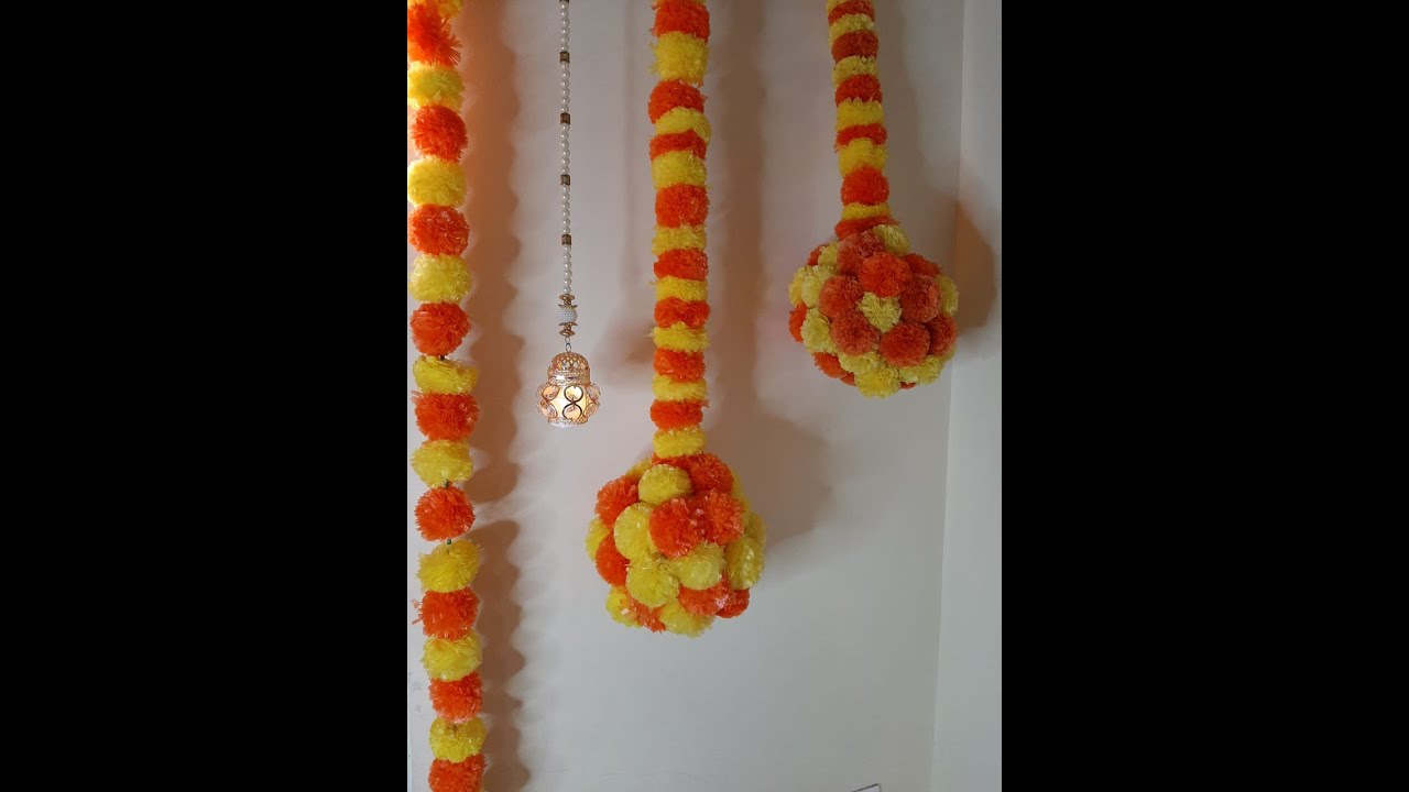 Marigold Pomander/Marigold garland/Artificial flower garland/ - YouTube