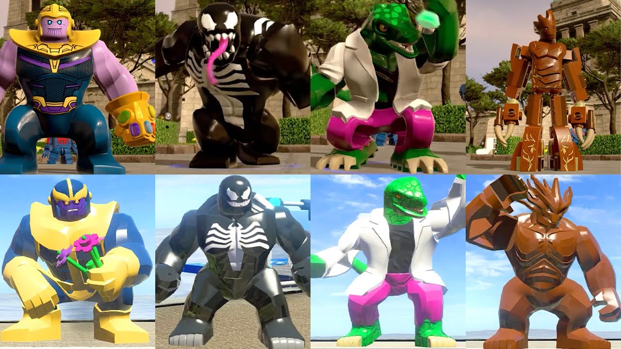 Evolution of All Big-Fig Characters in LEGO Marvel Videogames (Side by ...