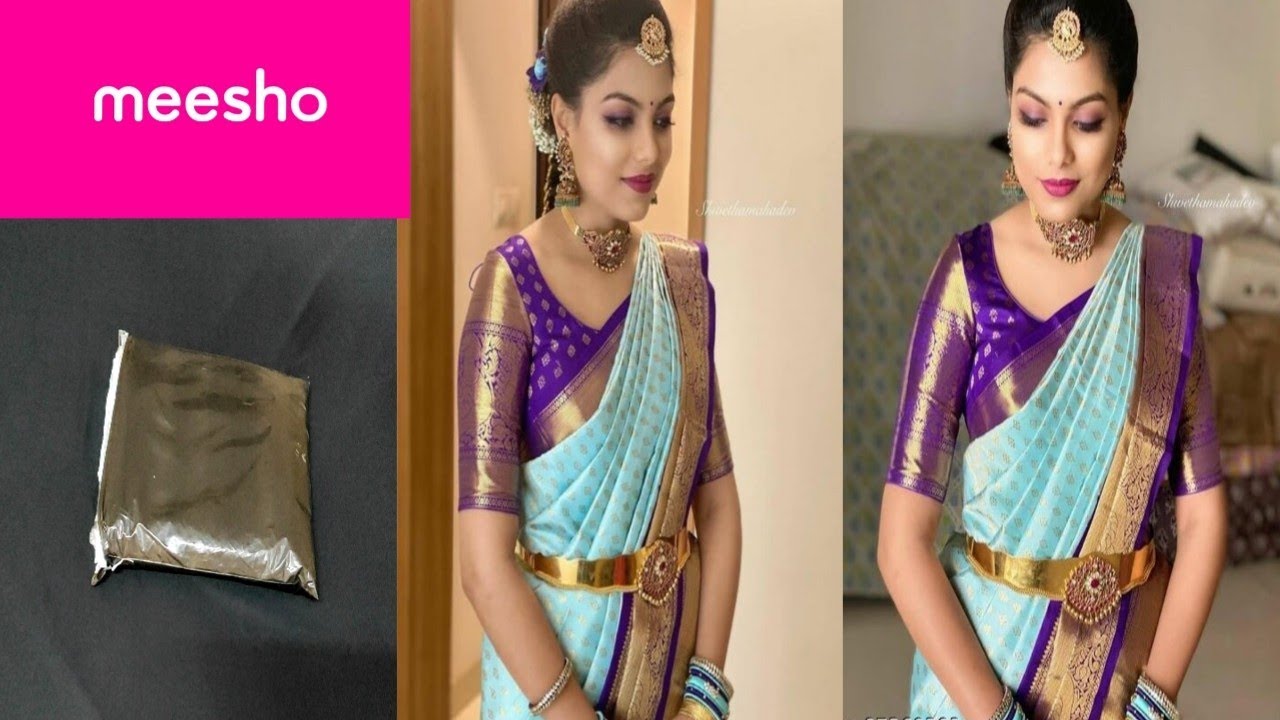 meesho wedding saree unboxing code - 87368385 / cost - 698rs only ...