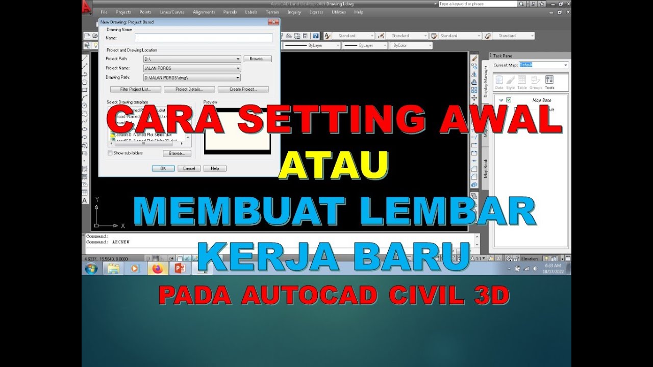 Cara Setting Awal dan Membuat Lembar Kerja Baru Pada Autocad Civil 3D ...