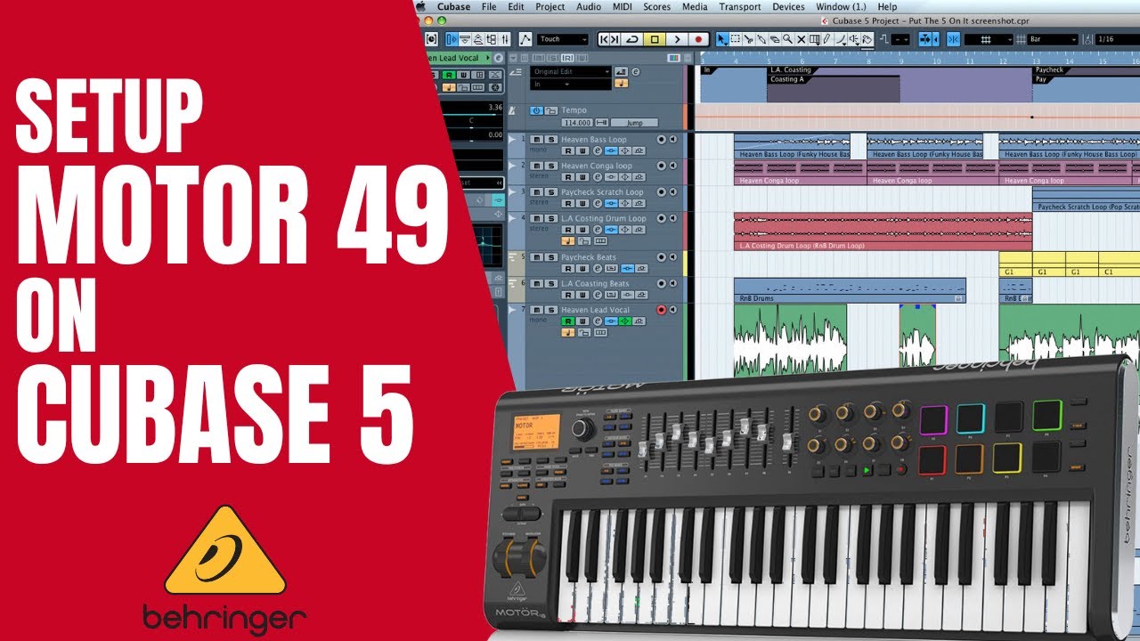 How to setup Behringer MOTOR 49 on CUBASE 5 (english audio) - YouTube