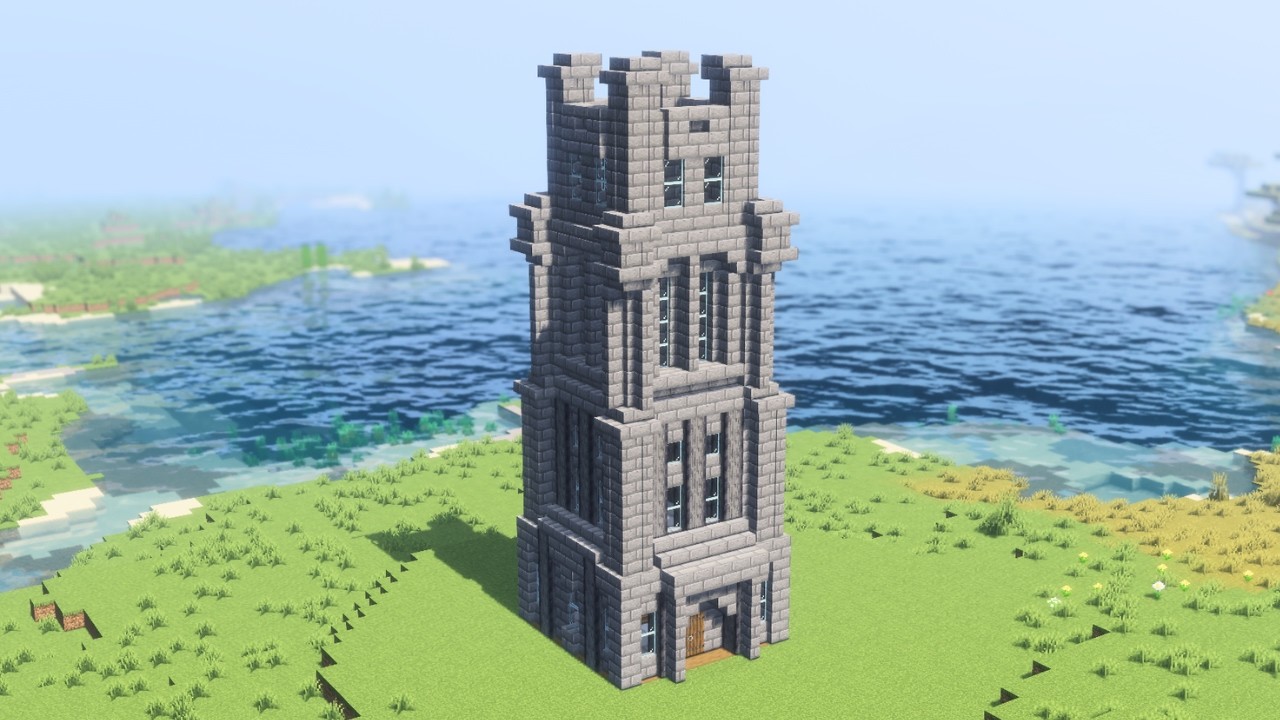 Minecraft: Stone Brick Tower | Tutorial - YouTube
