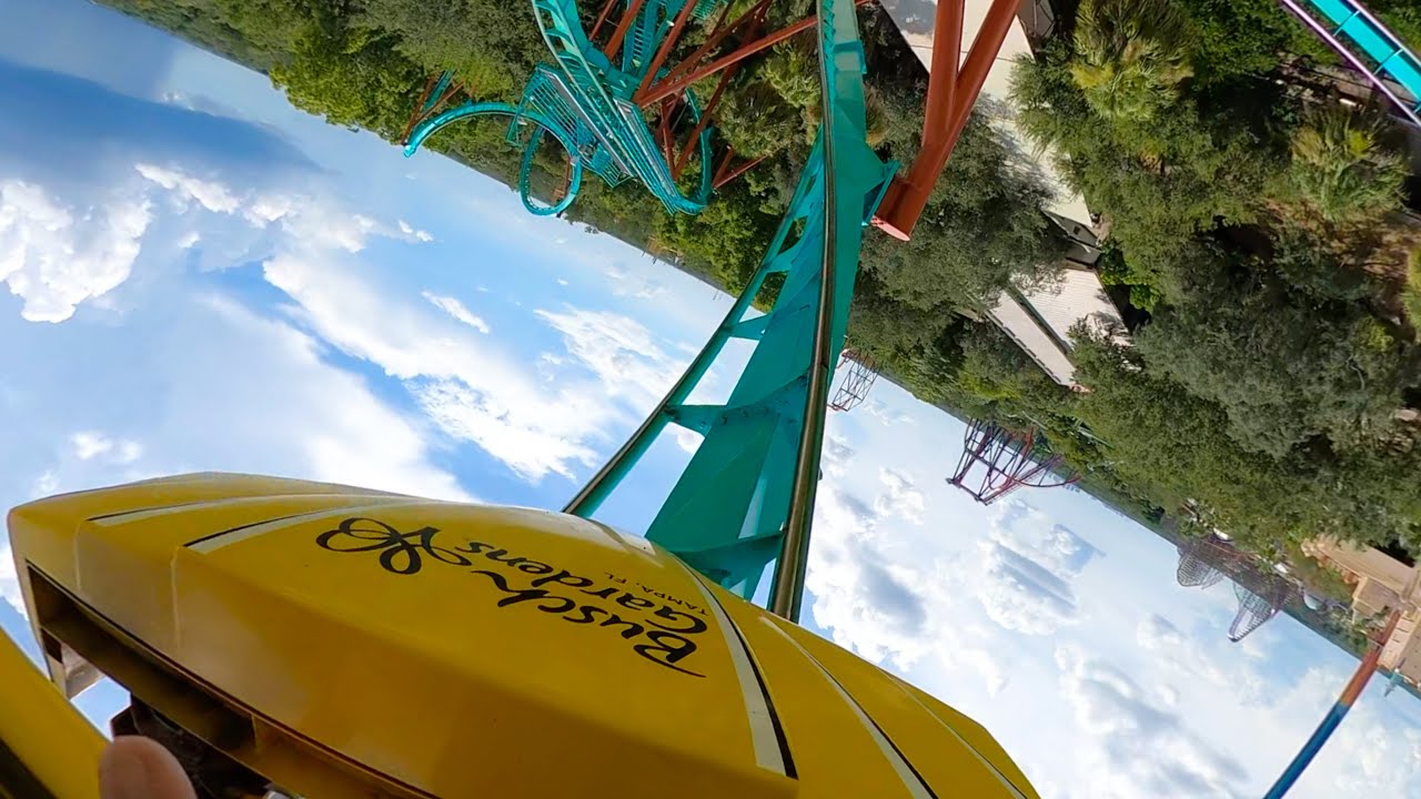 Riding Kumba Roller Coaster at Busch Gardens Tampa 4K POV - YouTube