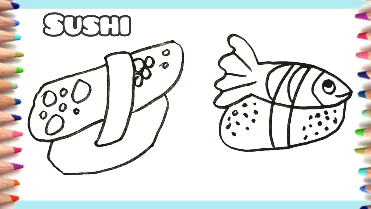 Hello Everyone.... How To Draw A Sushi (jappan food ) Very Easy way ...