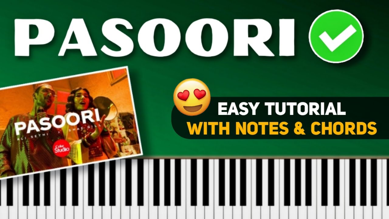 Pasoori - Best Piano Tutorial Step by Step with Notes & Chords | Ali ...