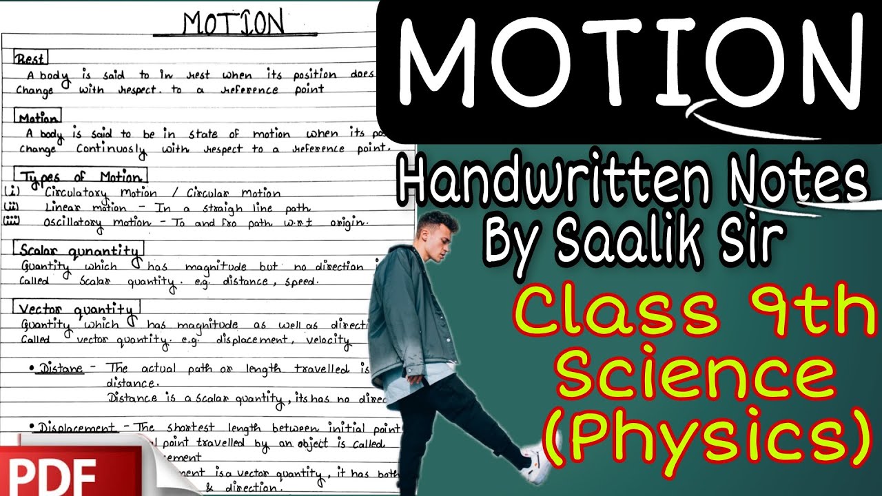 Motion Handwritten Notes pdf class 9th Science Handwritten Notes ...
