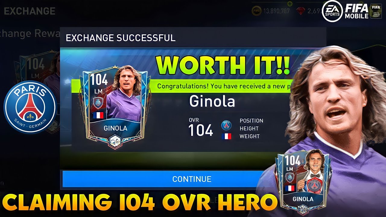 OMG!! CLAIMING GINOLA 104 RATED HERO FIFA MOBILE 22 | HEROES JOURNEY ...