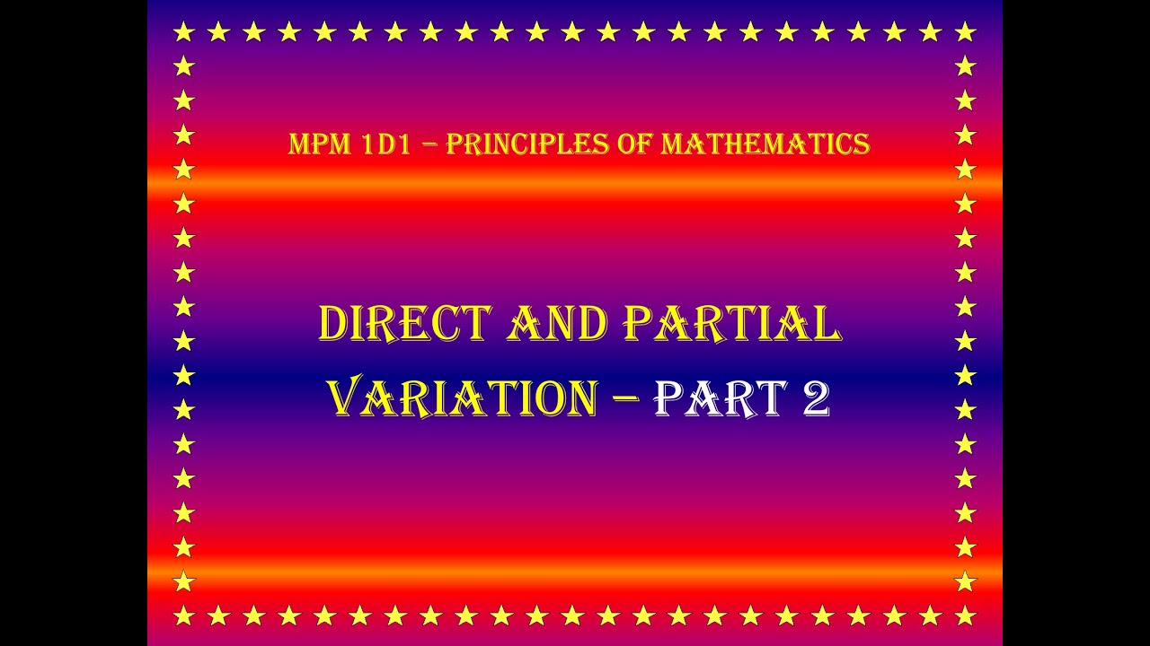 Direct and Partial Variation - PART 2 - YouTube