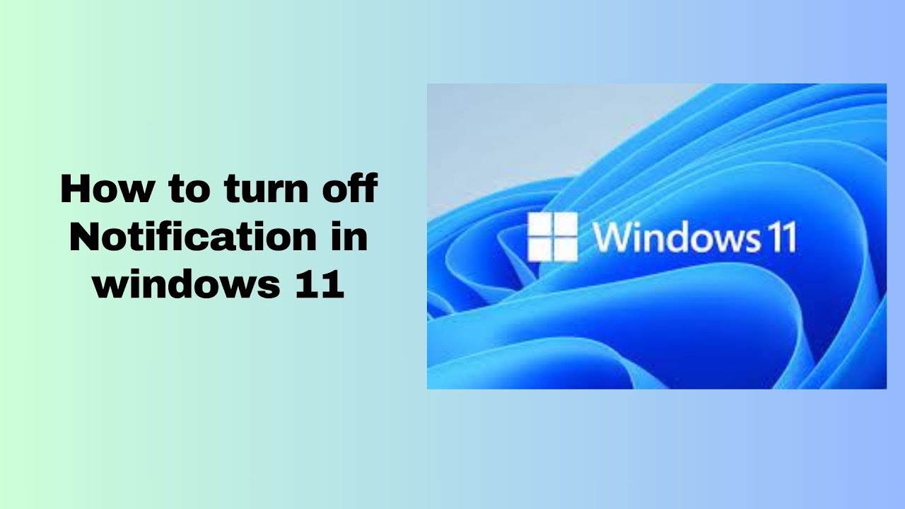 How to turn off Notification in windows 11 - YouTube