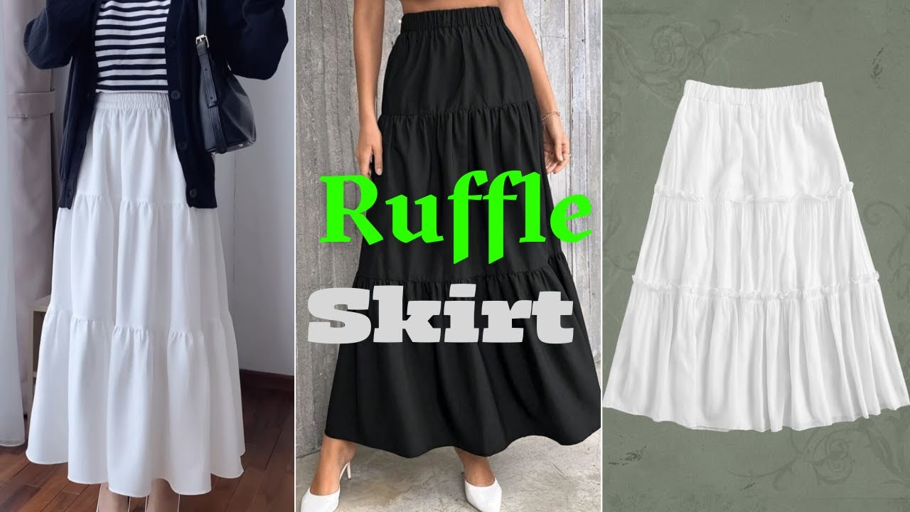 DIY easy Tiered maxi Skirt | How to Make Tiered Ruffle Skirt from ...