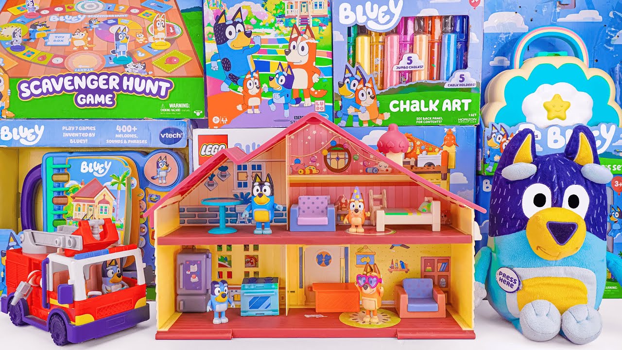 Bluey Toy Collection Unboxing Review 💙 Bluey Family Home Playset ...