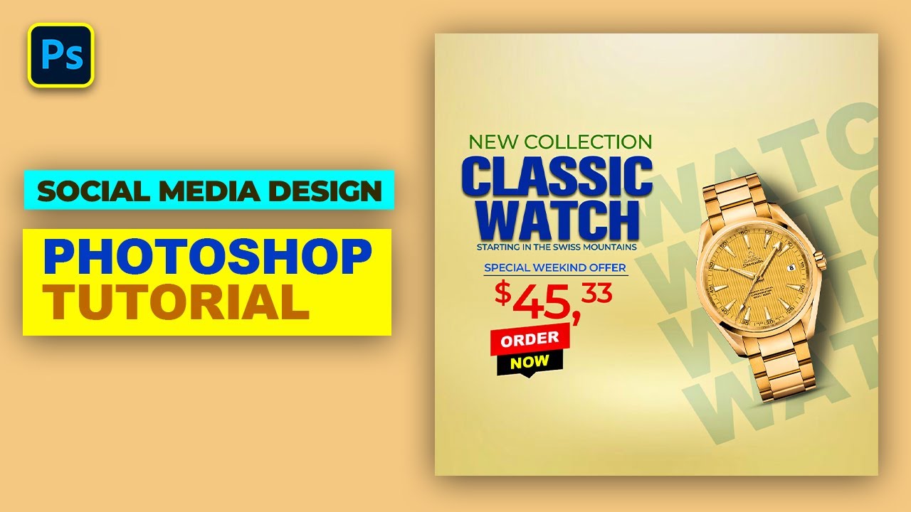 How to Create a Classic Watch Social Media Post Design in Photoshop ...