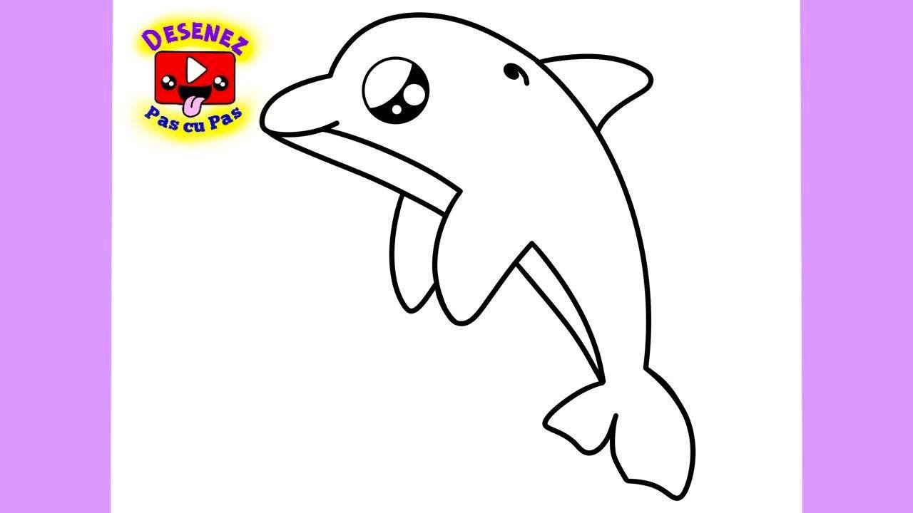 Cum se Deseneaza un DELFIN Dragut KAWAII 🐬 HOW TO DRAW A CUTE BABY ...