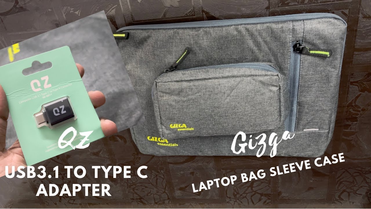 QZ usb3.1 to type c adapter & Gizga laptop bag sleeve case - YouTube