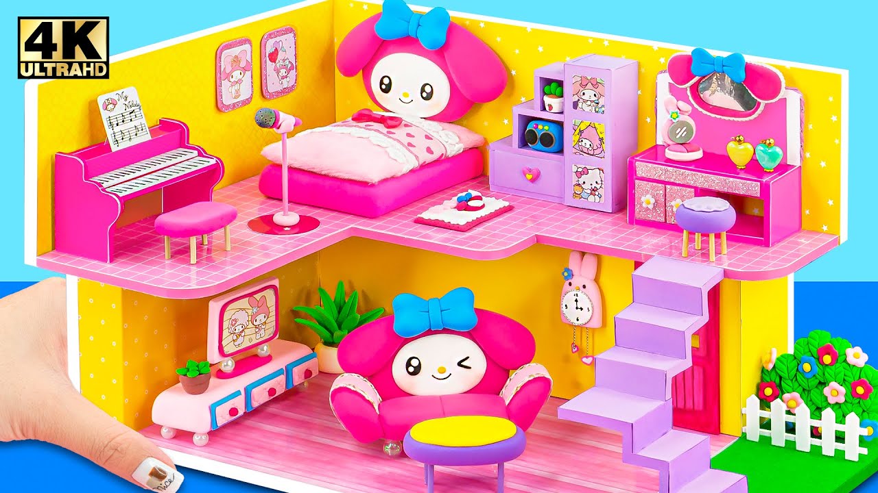 Making Beautiful House with My Melody Pink Bedroom, Bunny Makeup Set ...