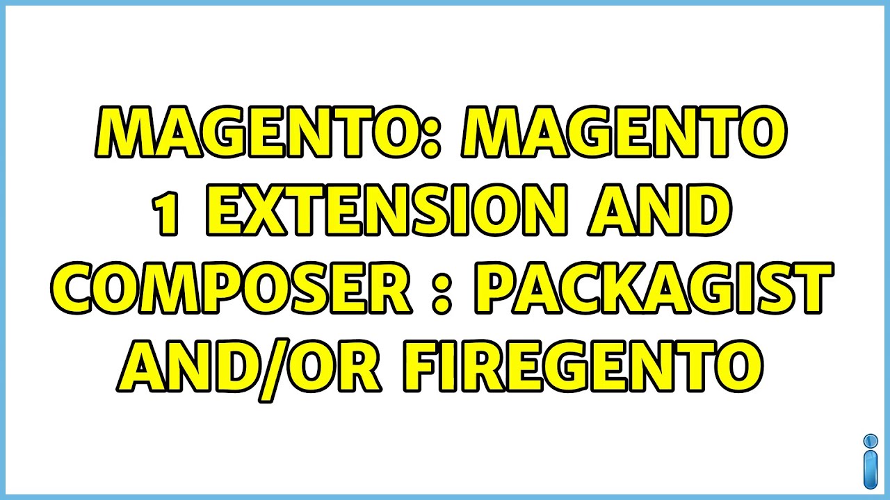 Magento Magento 1 Extension And Composer Packagist And Or Firegento Youtube
