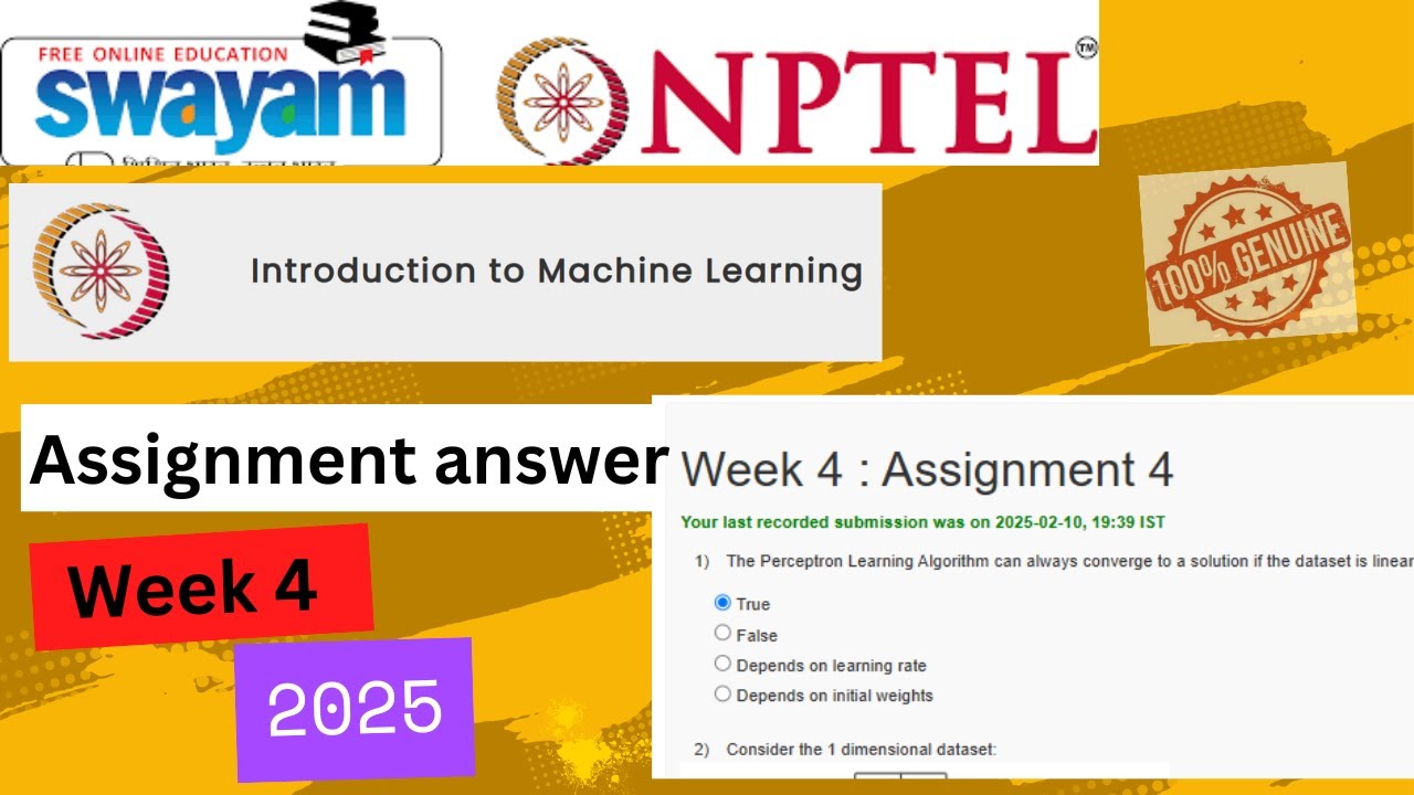 NPTEL Introduction to Machine Learning Week 4 Assignment 4 Answers ...