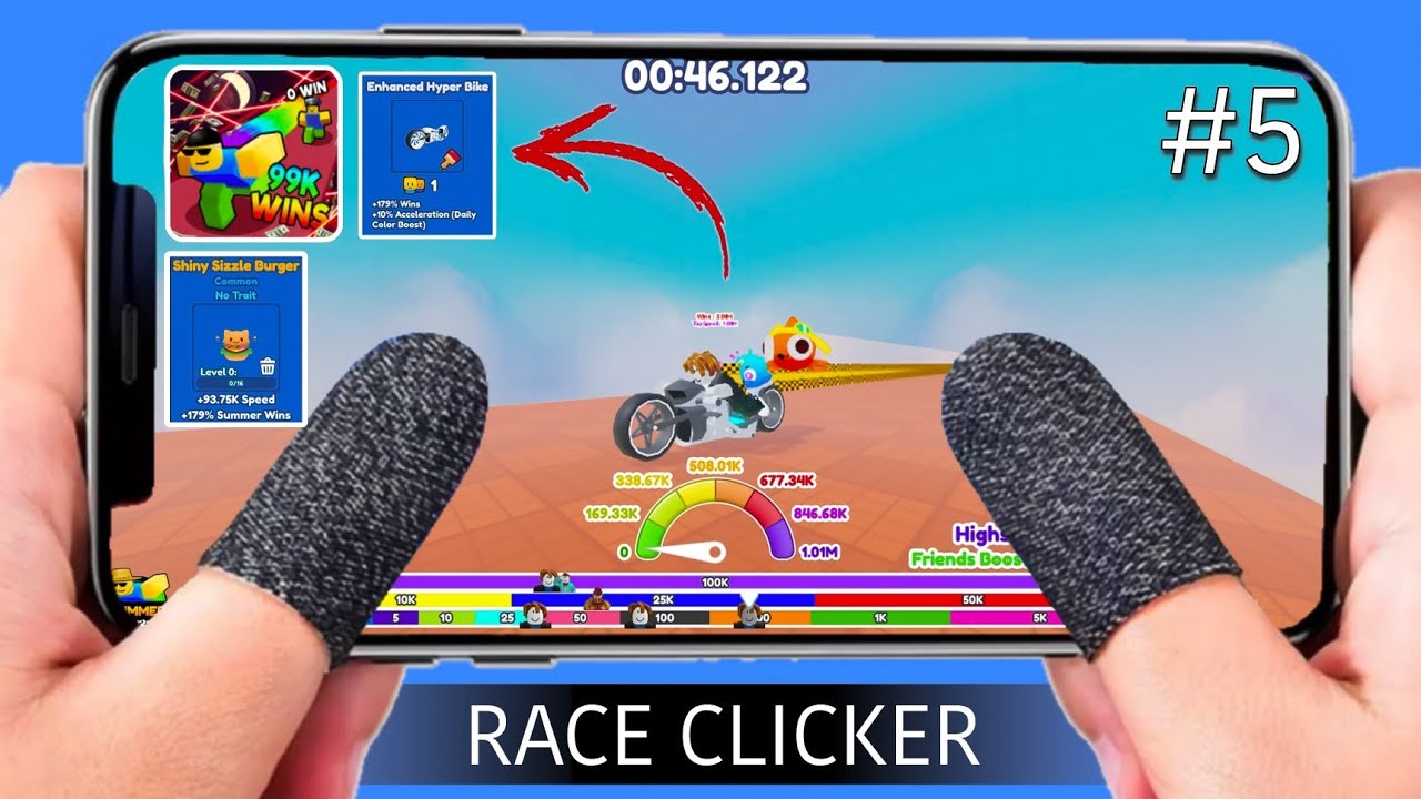 Enhanced Hyper Bike | Shiny Sizzle Burger - RACE CLICKER *ROBLOX* GAMEPLAY & EP-5 (HMJ 10 ROBLOX ...