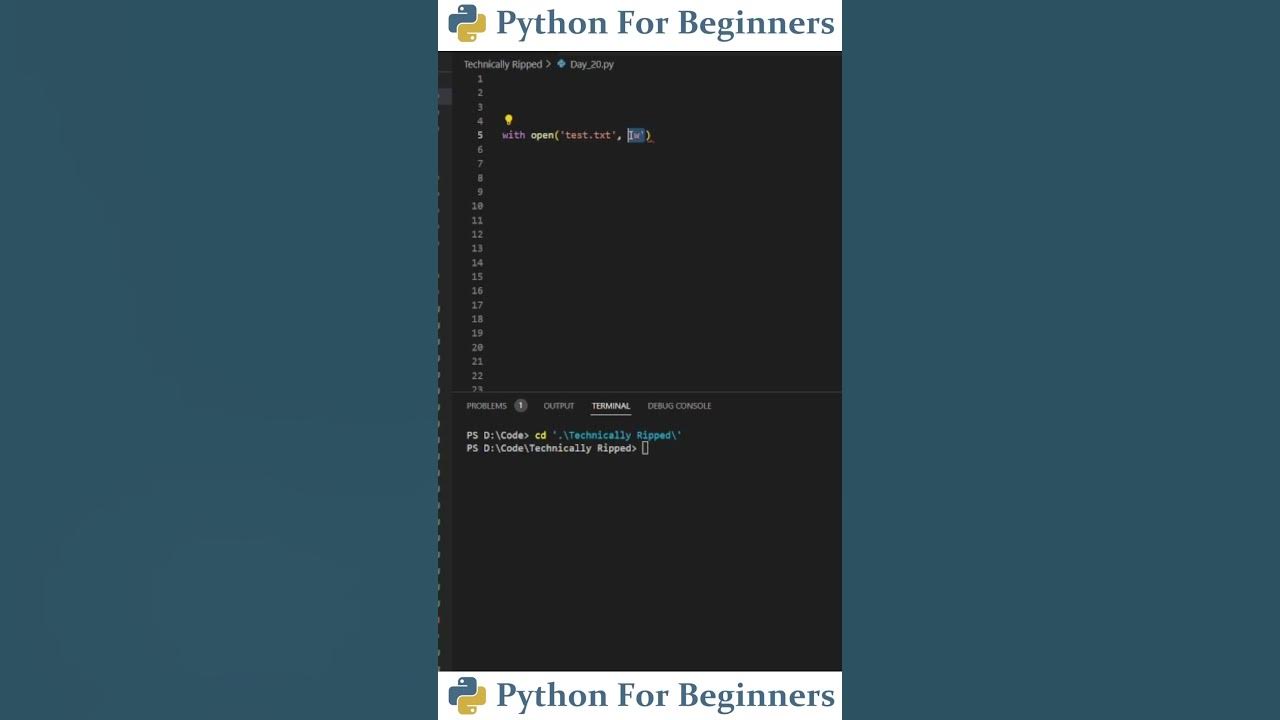 How To Write A Text File Using Python | Python For Beginners - Youtube