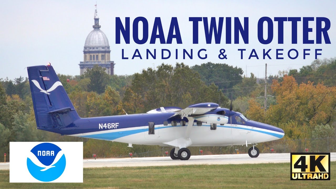 NOAA DHC-6-300 Twin Otter UPCLOSE Landing & Takeoff N65RF - YouTube