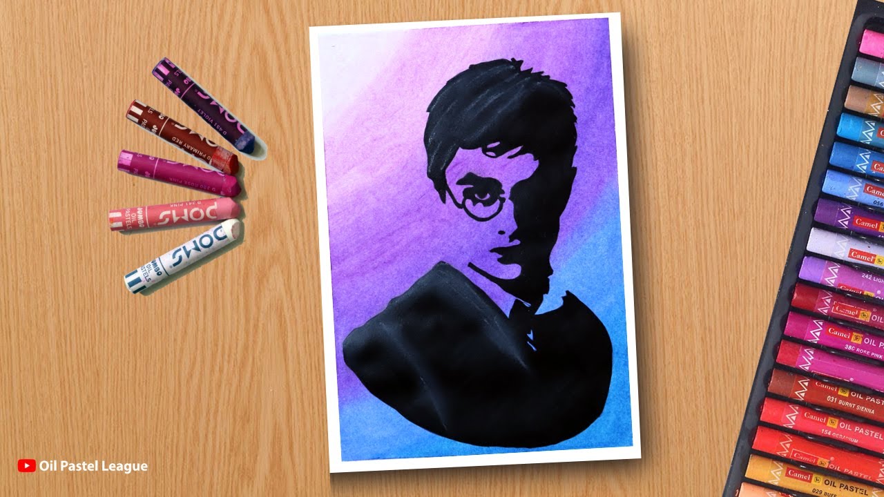 Harry Potter drawing with oil pastels - Step by step ( HARRY POTTER ...