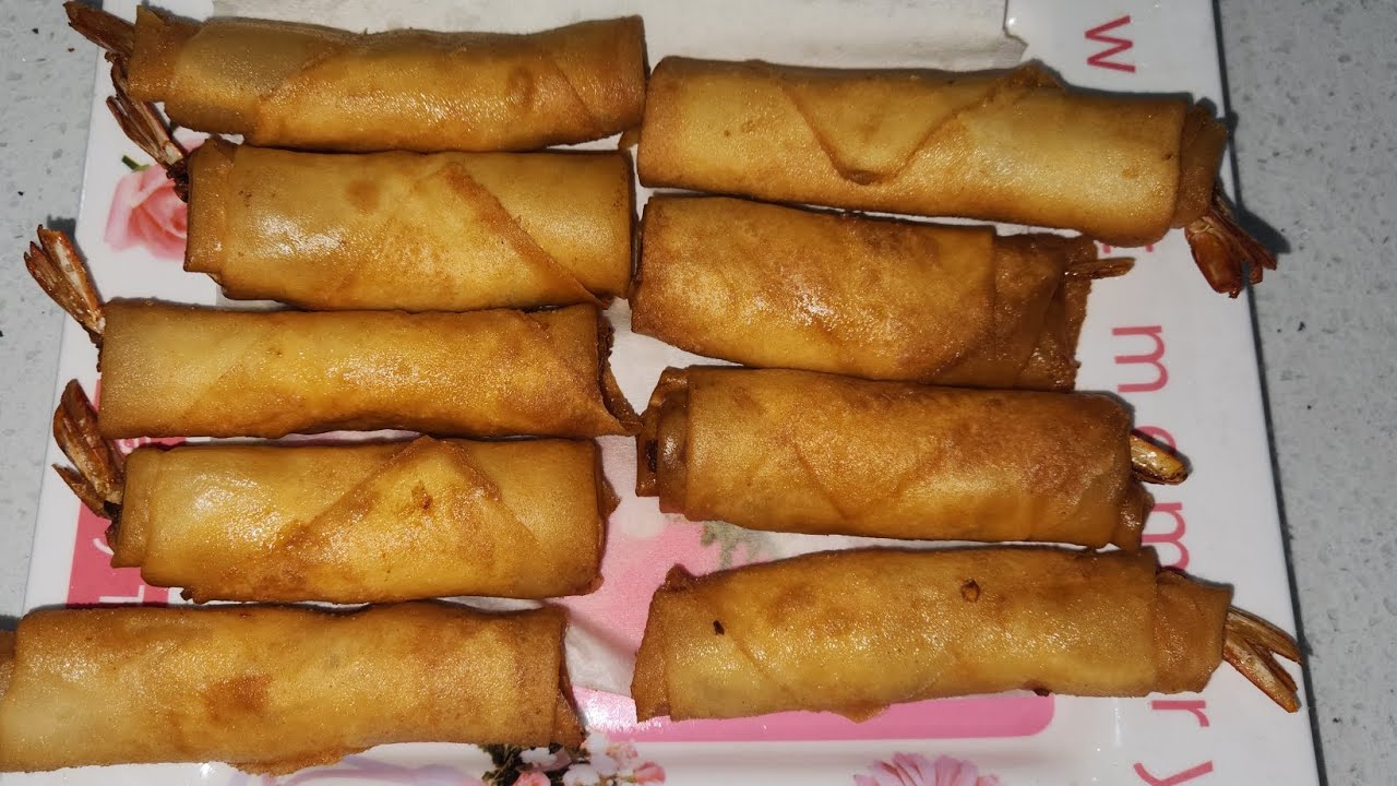 Prawn Spring Roll Recipe سپرنگ رول جھینگا झींगा स्प्रिंग रोल - YouTube