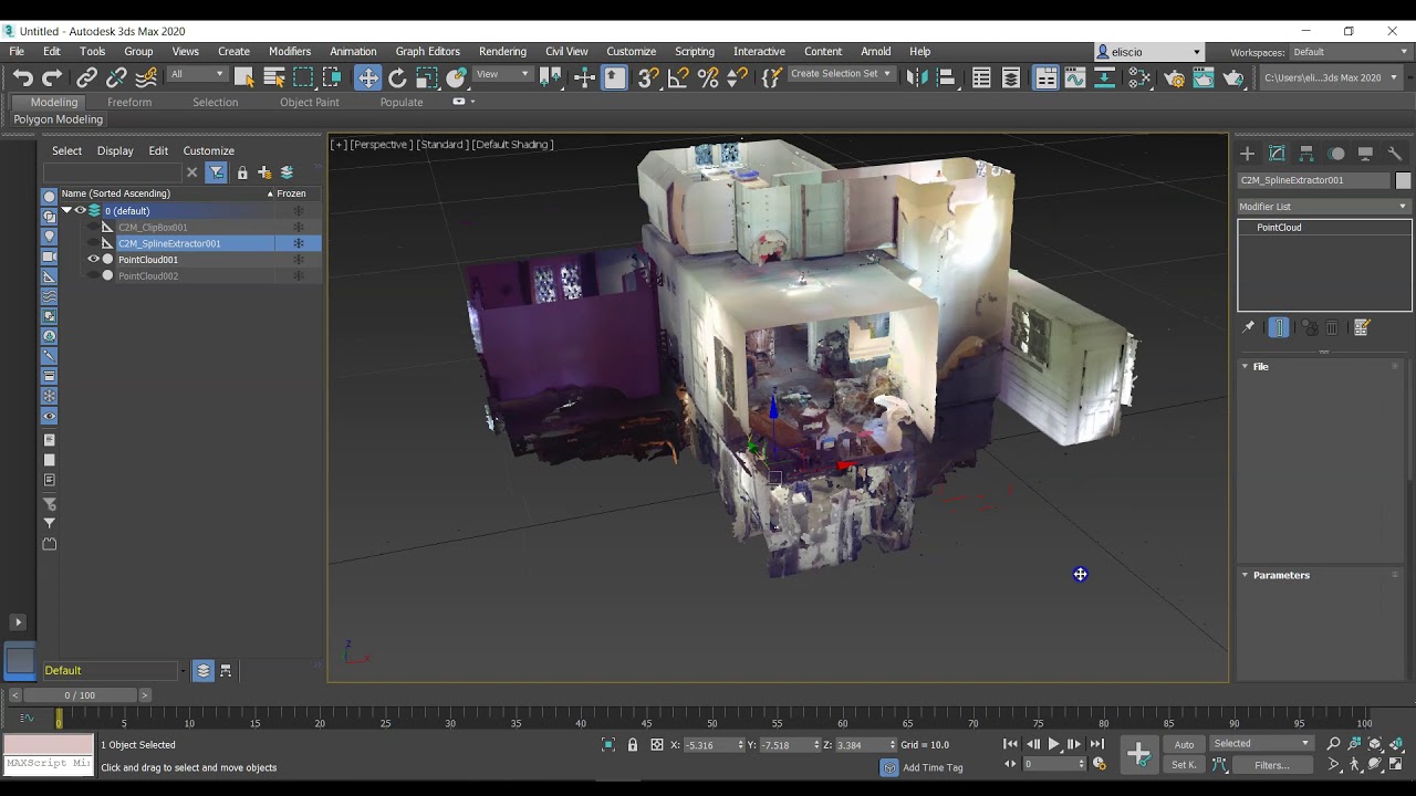 EditBox and Spline Extraction in Clouds2Max - YouTube
