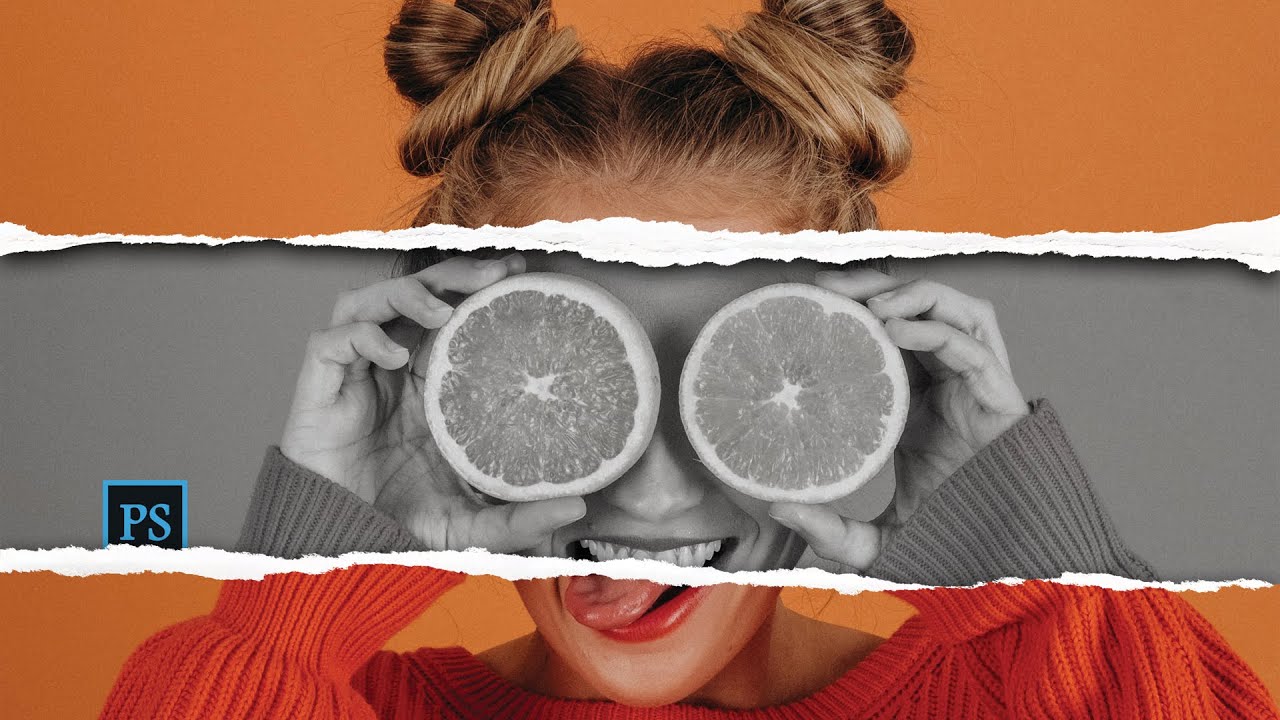 "Paper tear effect using Photoshop CC" - YouTube