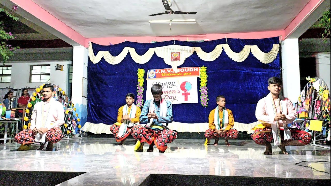 Jnv boudh // Mahula Jhare Barasila Pani - Folk Dance on Women's day in ...