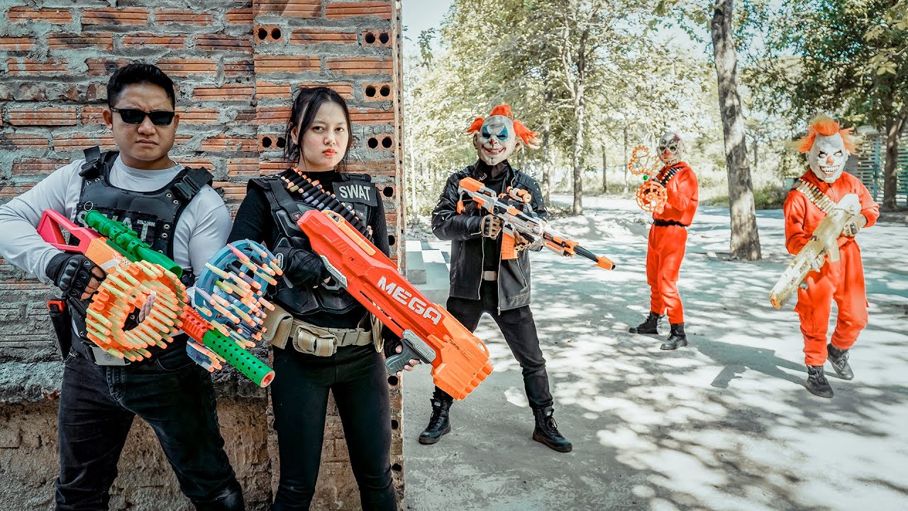 LTT Films : Nightmare Challenge Silver Flash Nerf Guns Fight Tiger Mask ...