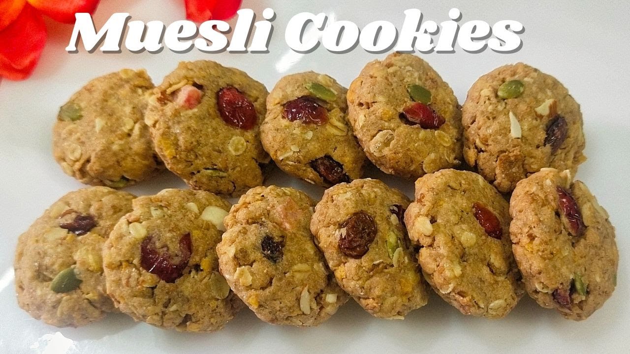 Eggless Muesli Cookies | Healthy Breakfast Cookies | No Maida - with 5 ...