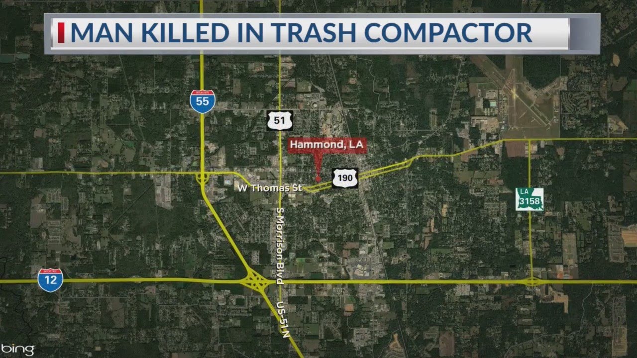 Louisiana man killed inside garbage truck compactor - YouTube