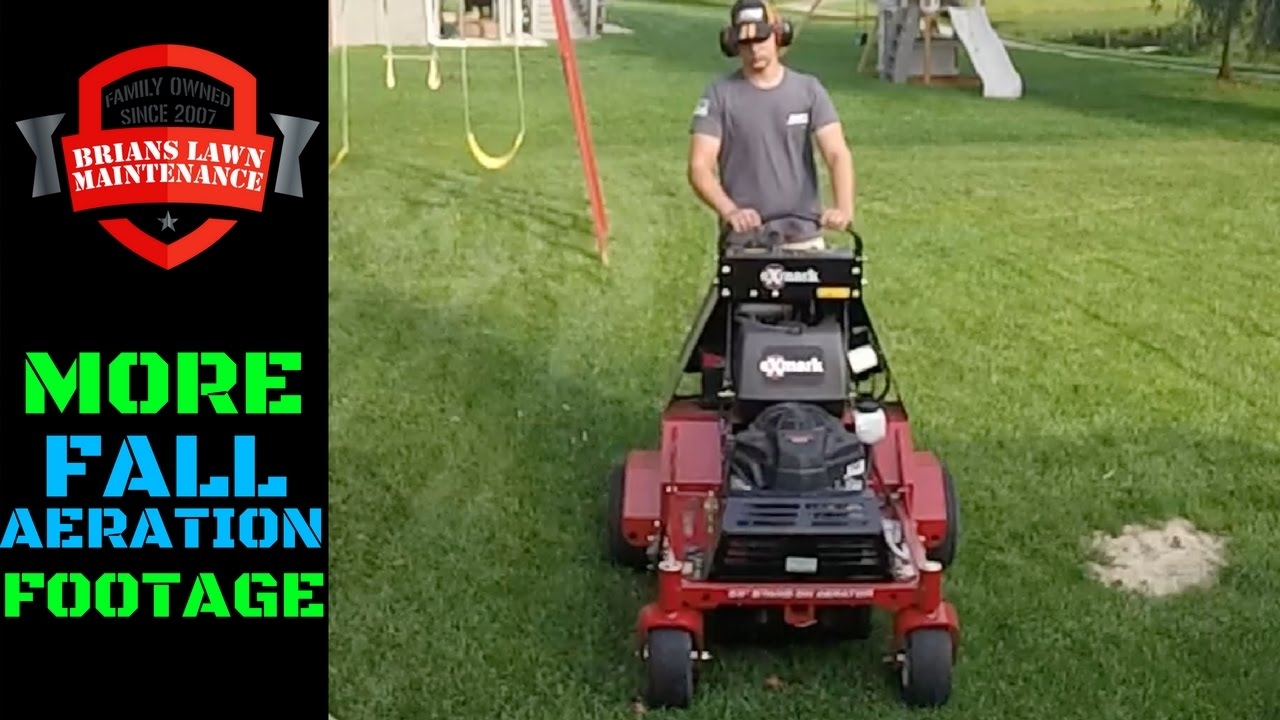 Performing Fall Aerations - Exmark Stand On Aerator - Just Aerating ...