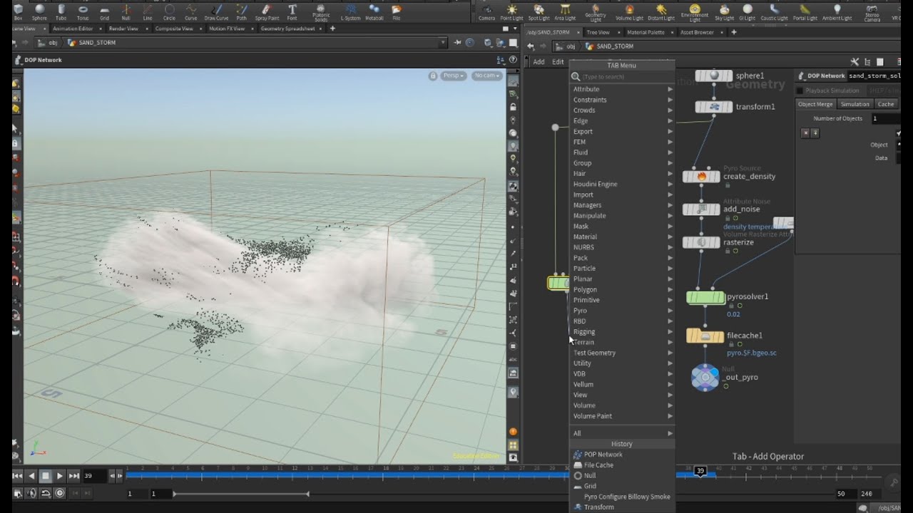 Creating a Sand Storm using Houdini Pyro and Particles - YouTube